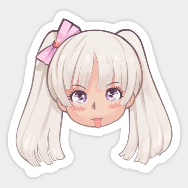 Anime Girl Sticking Her Tongue Out Anime Girl Sticker Teepublic